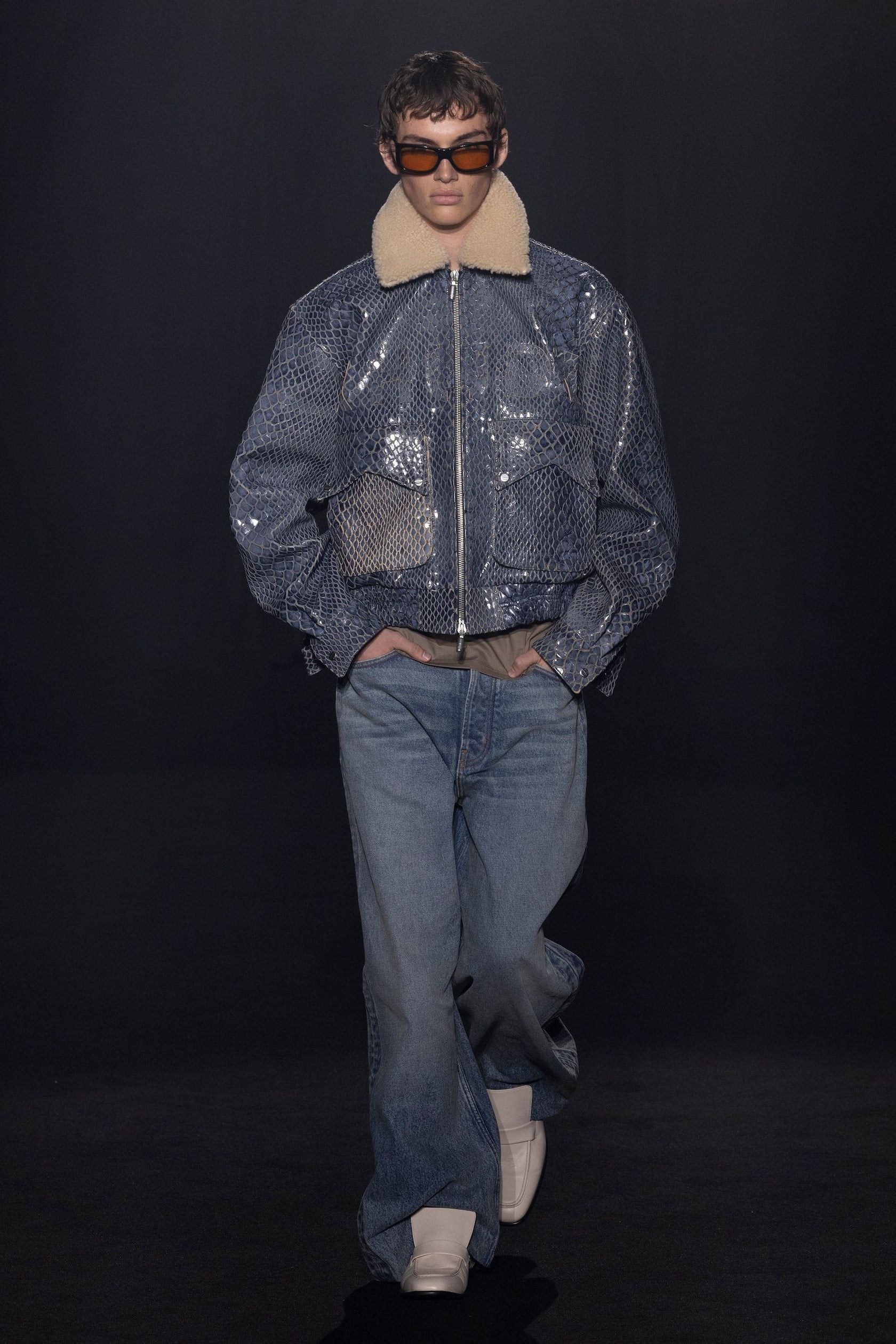 BLUE CROCODILE PILOT JACKET – R H U D E